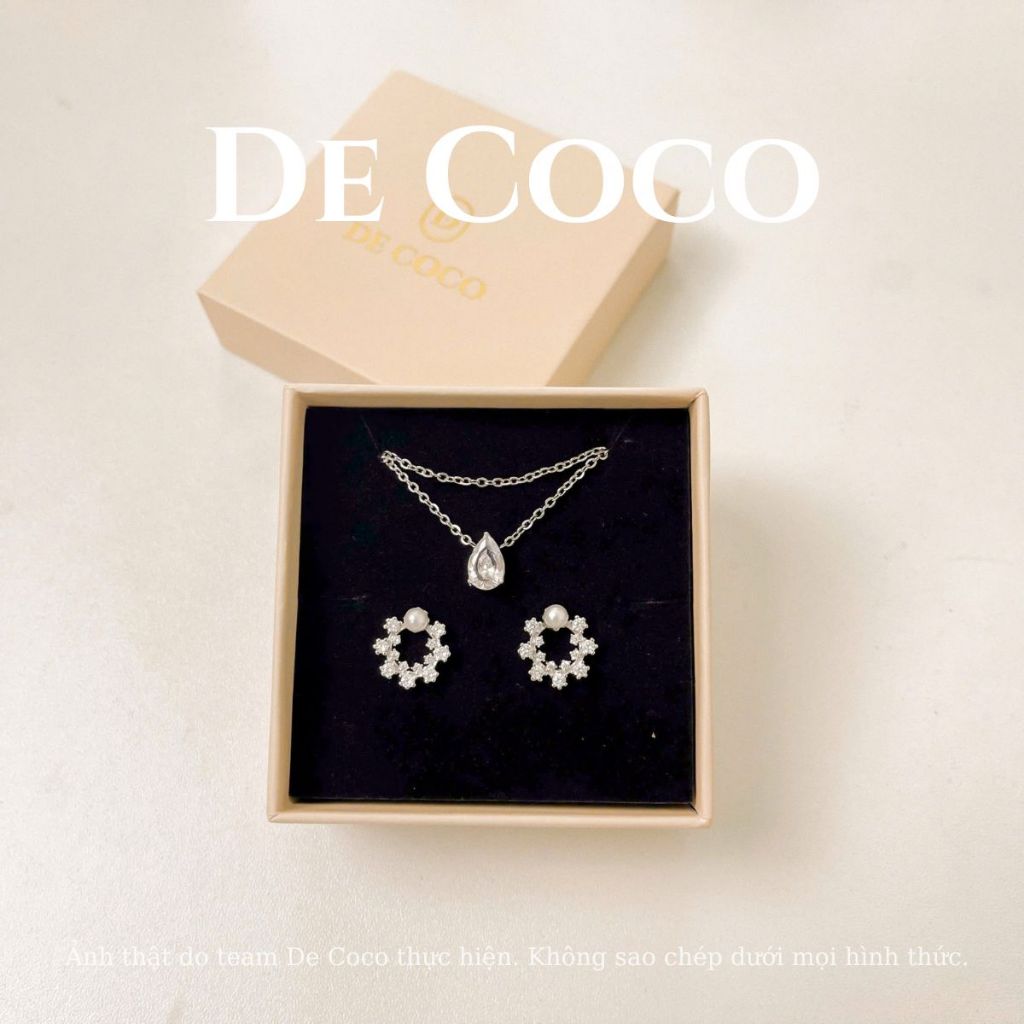 Set vòng cổ và khuyên tai Elegant De Coco (kèm Túi giấy + Hộp + Thiệp ...