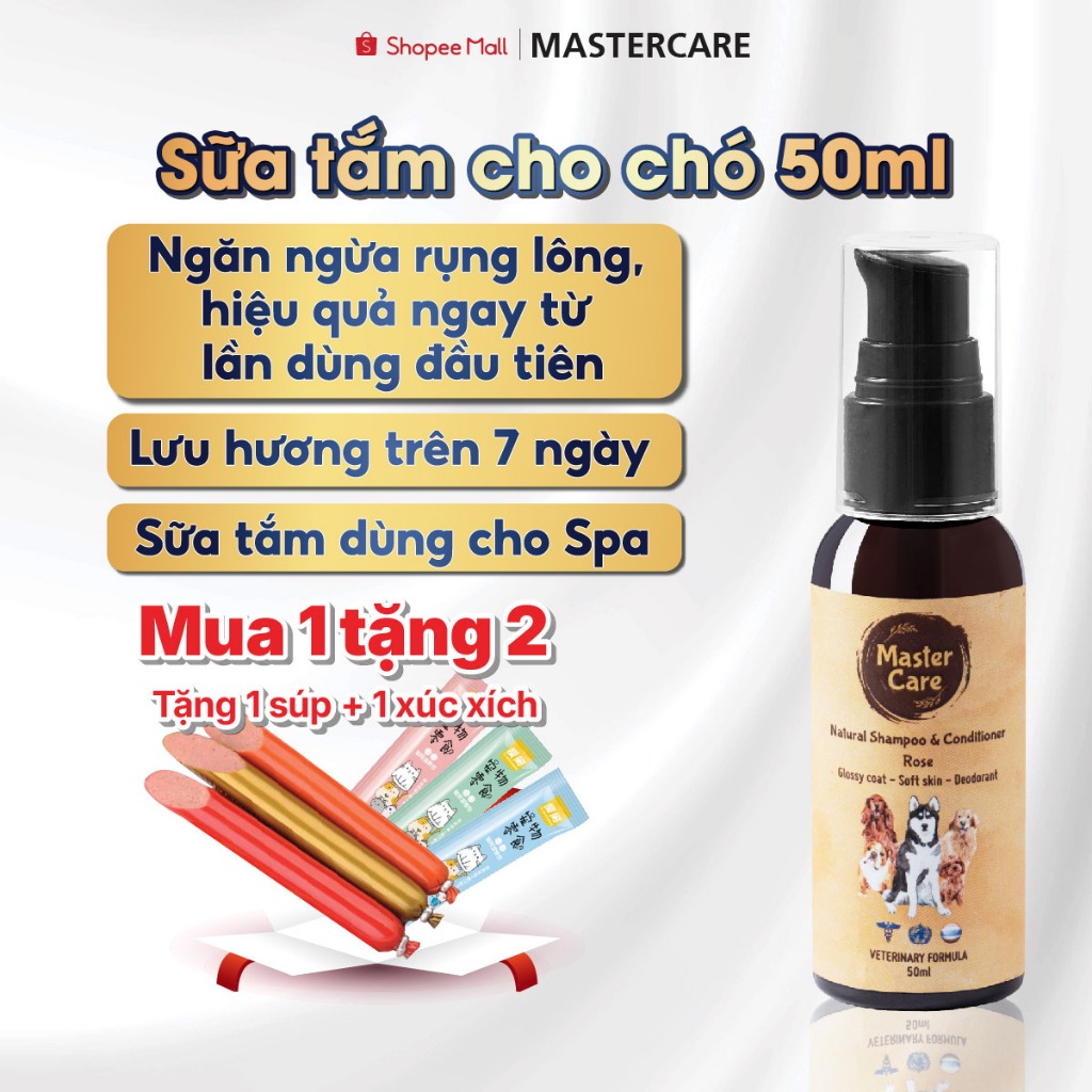 Sữa Tắm Ngăn Ngừa Ve Ghẻ Nấm Lưu Hương Thơm Lâu Tắm Được Cho Các Dòng Chó MASTERCARE FOR PET ...