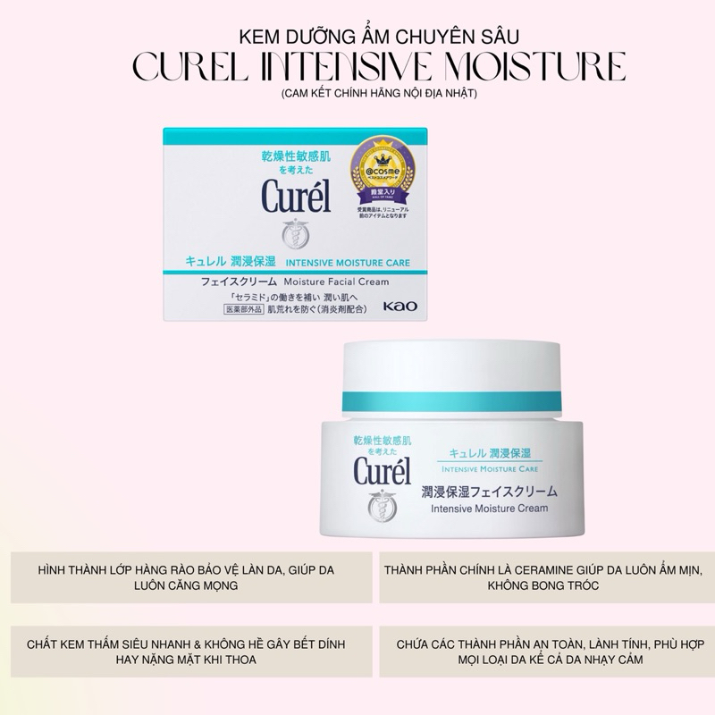 Kem dưỡng ẩm Curel Intensive Moisture Cream 40g | Shopee Việt Nam