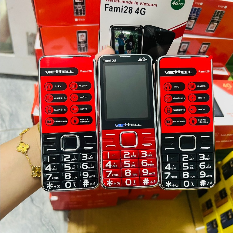 Điện Thoại Người Già Viettell Fami 28, Fami 99 chuẩn sóng 4G Fullbox - Dùng mọi loại sim - BH 12 ...