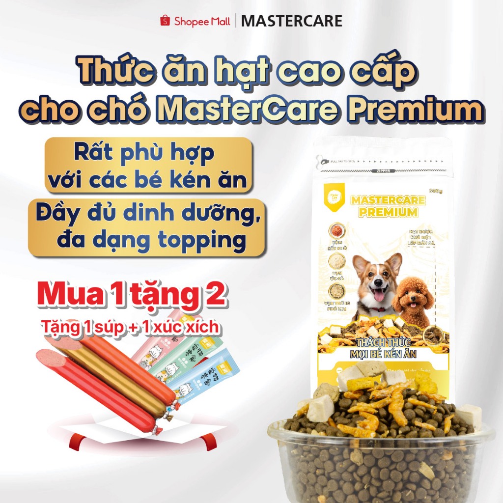 Hạt Chó Phủ Tinh Chất Dầu Cá Giúp Bé Dễ Ăn Giảm Rụng Lông Tốt Cho Tiêu Hóa MASTERCARE Premium ...