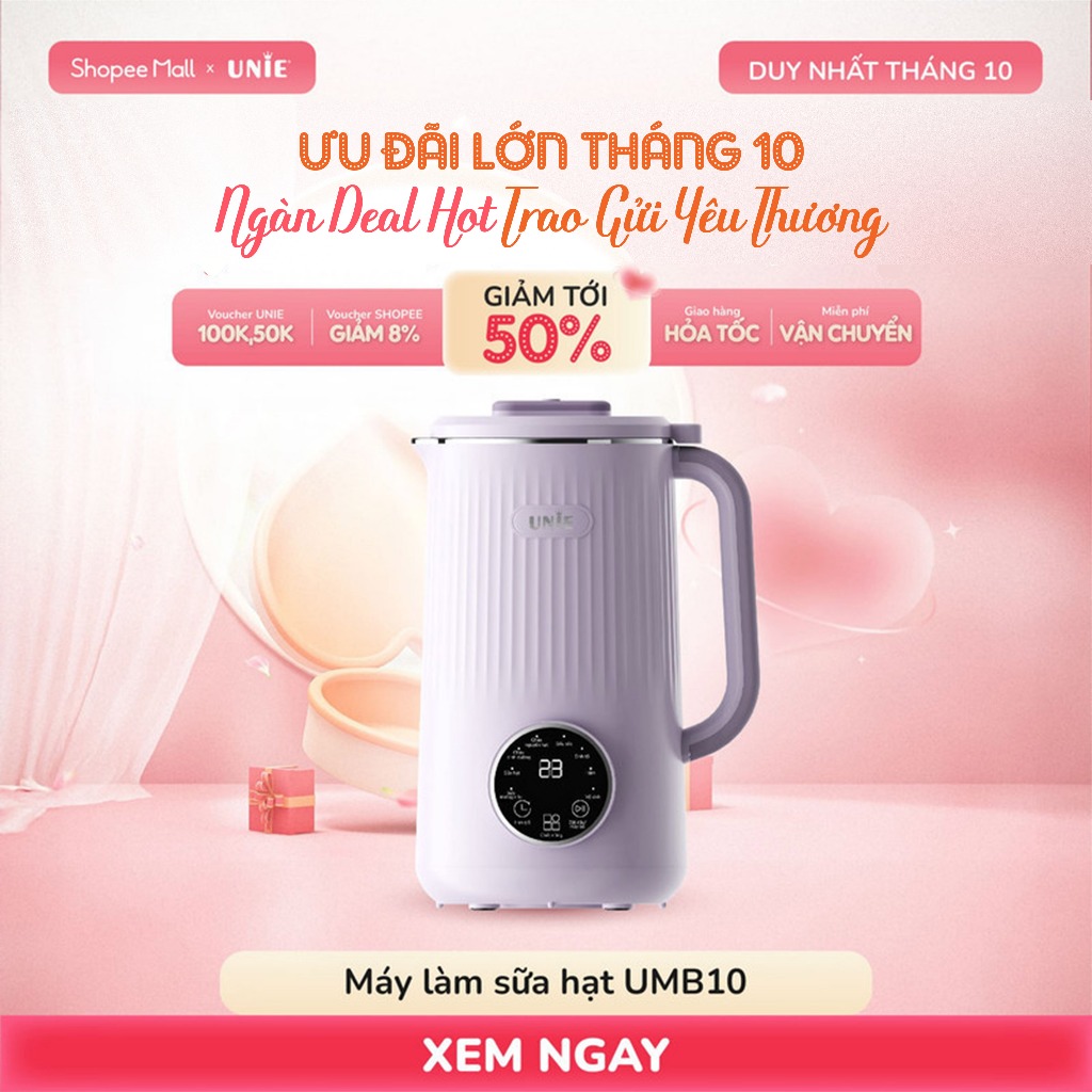 Máy làm sữa hạt Unie UMB10 - máy xay nấu đa năng, dung tích 1L, công suất 800W, nấu sữa siêu mịn ...
