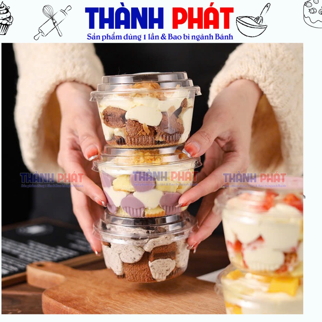 100 Hộp 581 đựng bánh lạnh panna cotta , tiramisu - oreo cheesecake ...