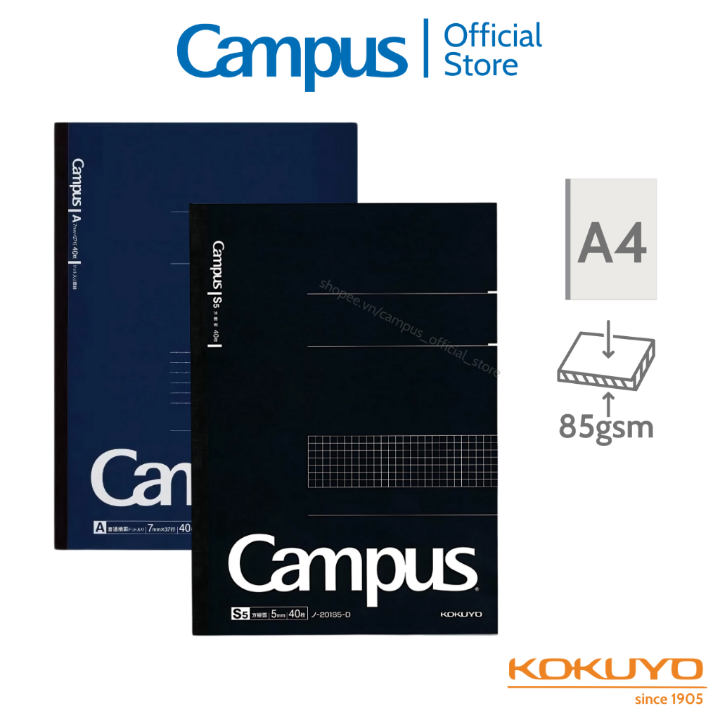 Vở Kẻ Ngang A4 Có Chấm/Kẻ caro Gáy Keo Campus 80 Trang Giấy Nhật Nhập ...