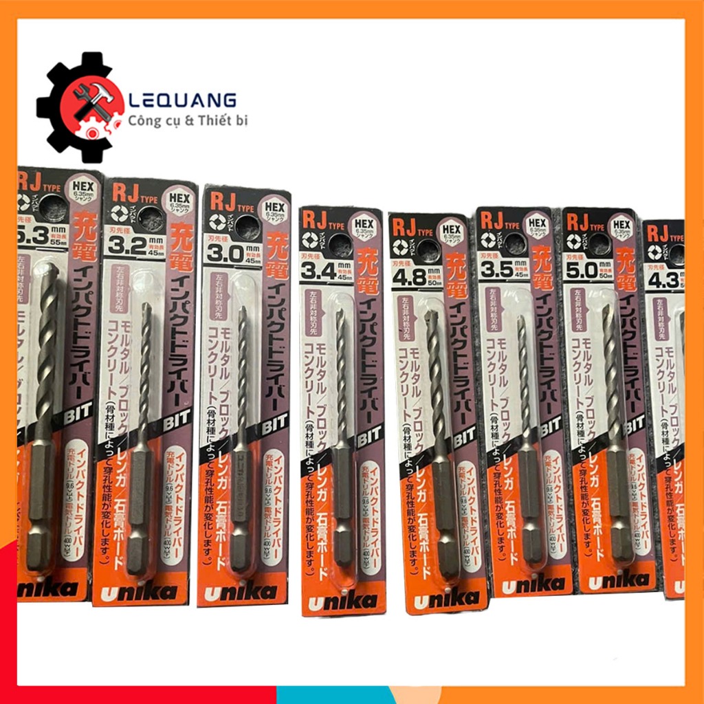 Mũi khoan tường, gạch Unika (Nhật) chân lục giác mã RJ chuyên khoan tường gạch | Shopee Việt Nam