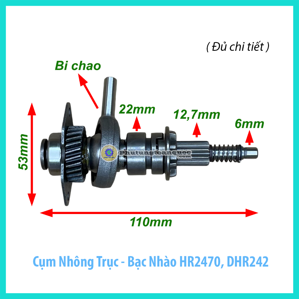 (Combo) Đủ Chi Tiết Cụm Nhông Trục - Bạc Nhào Máy Khoan 3 Chức Năng ...