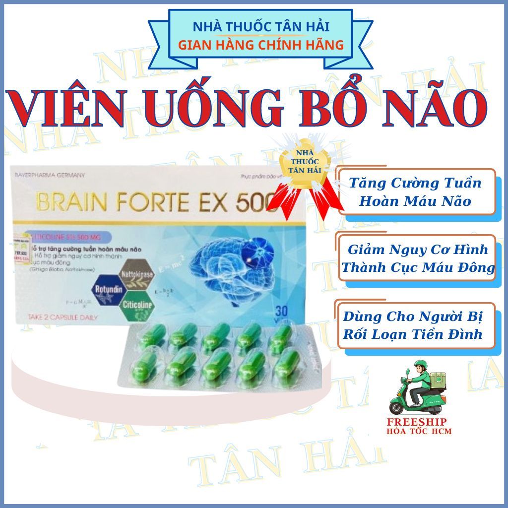 Viên uống Brian Forte Ex hỗ trợ tăng cường tuần hoàn não, giảm nguy cơ ...
