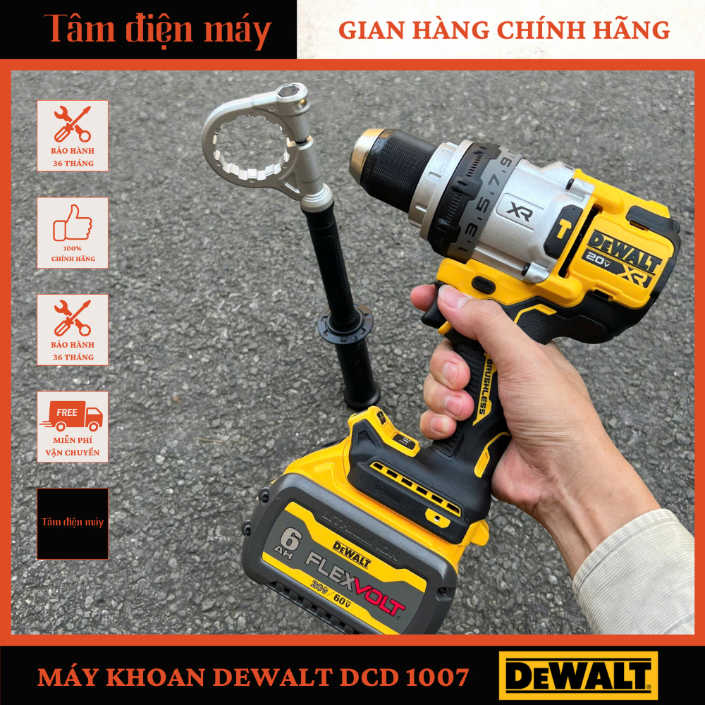 [CHÍNH HÃNG] Máy Khoan Pin Rút Lõi Dewalt DCD 1007 | Shopee Việt Nam