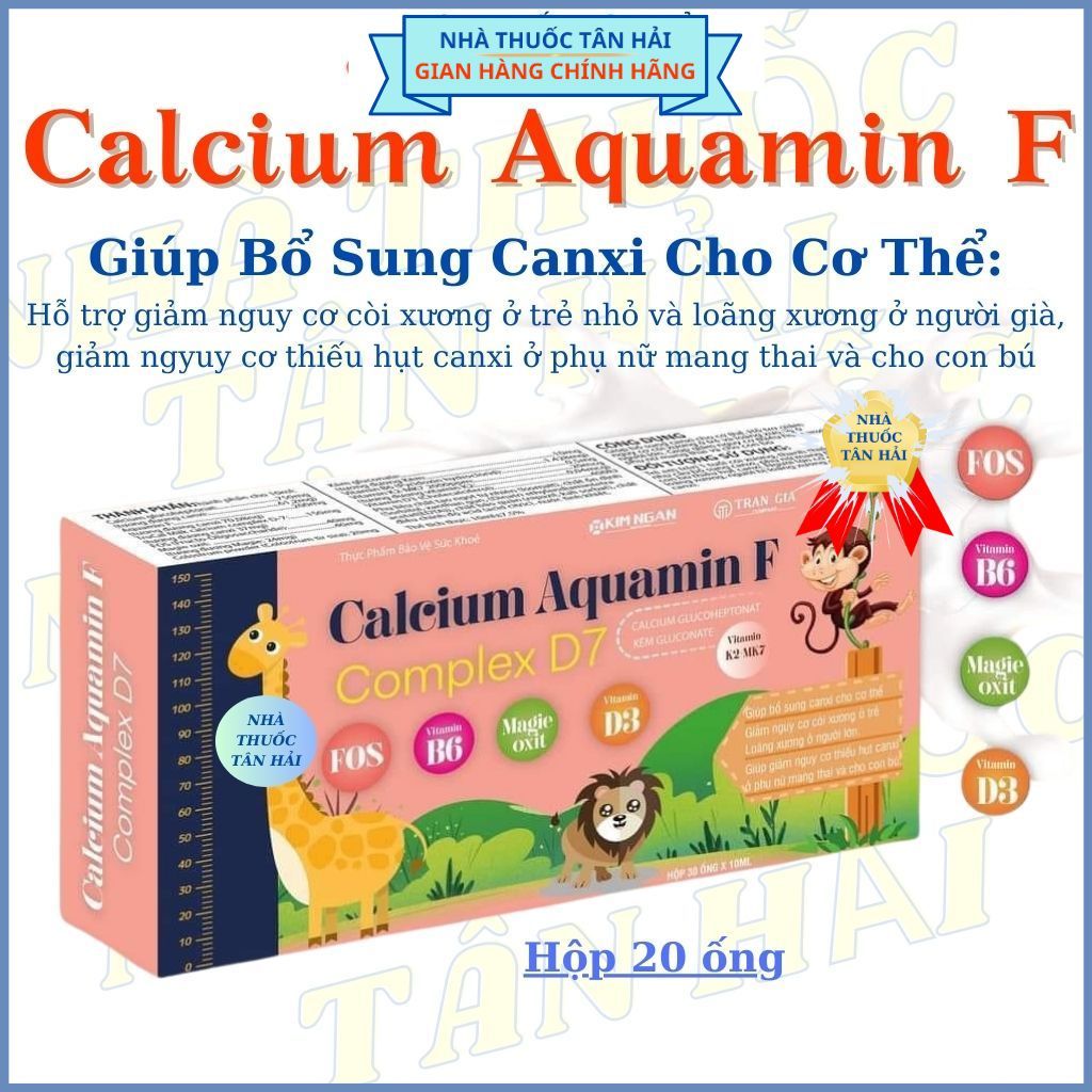 Calcium Aquamin F giúp bổ sung canxi, hỗ trợ giảm nguy cơ còi xương thiếu canxi ở trẻ em ...