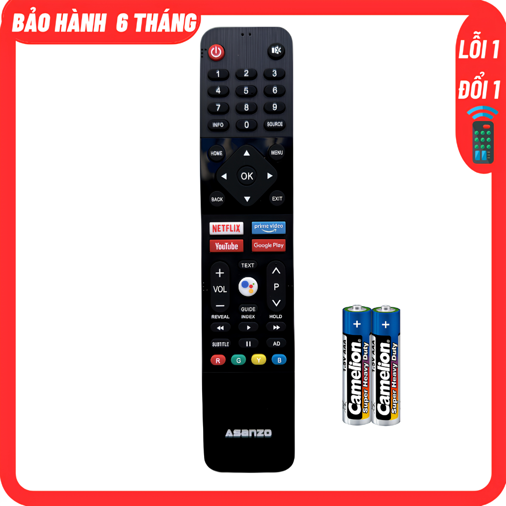 Điều khiển Tivi ASANZO giọng nói Chính hãng kèm Pin Remote Tivi ...