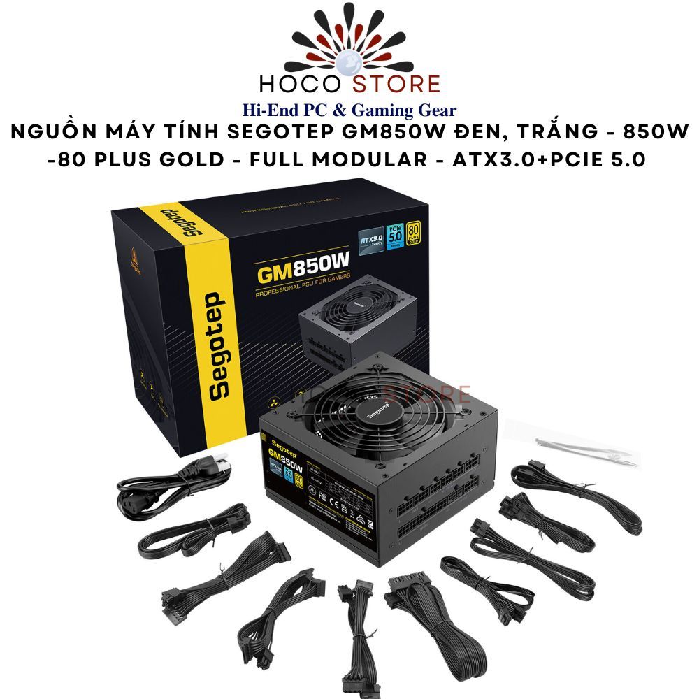 Nguồn Máy Tính SEGOTEP GM850W Đen, Trắng - 850W -80 Plus Gold - Full Modular - ATX3.0+PCIE 5.0 ...