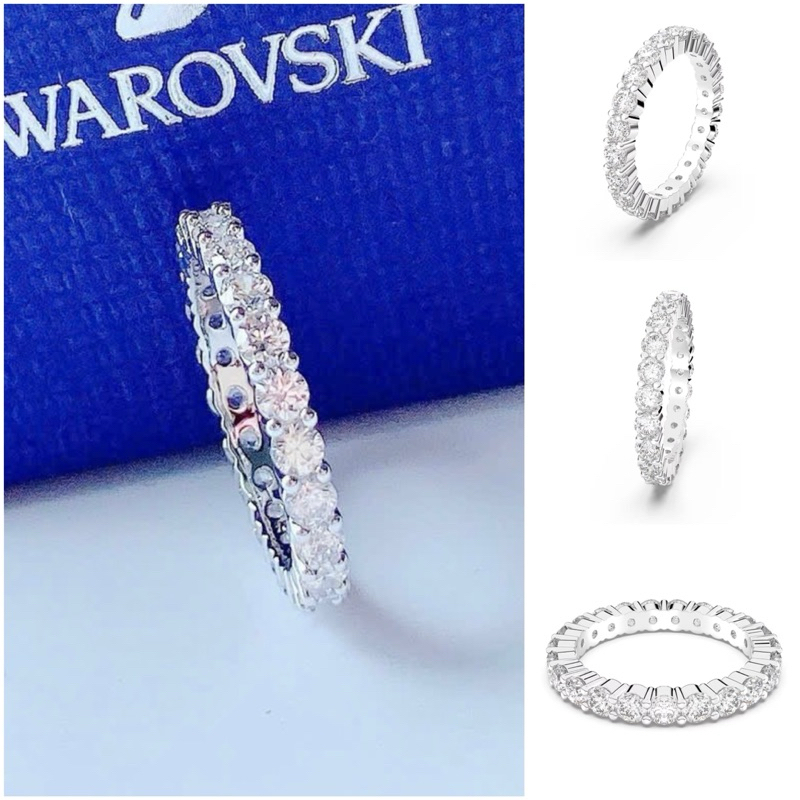 CHÍNH HÃNG - SWAROVSKI Matrix Vittore ring (Round cut, White, Rhodium ...