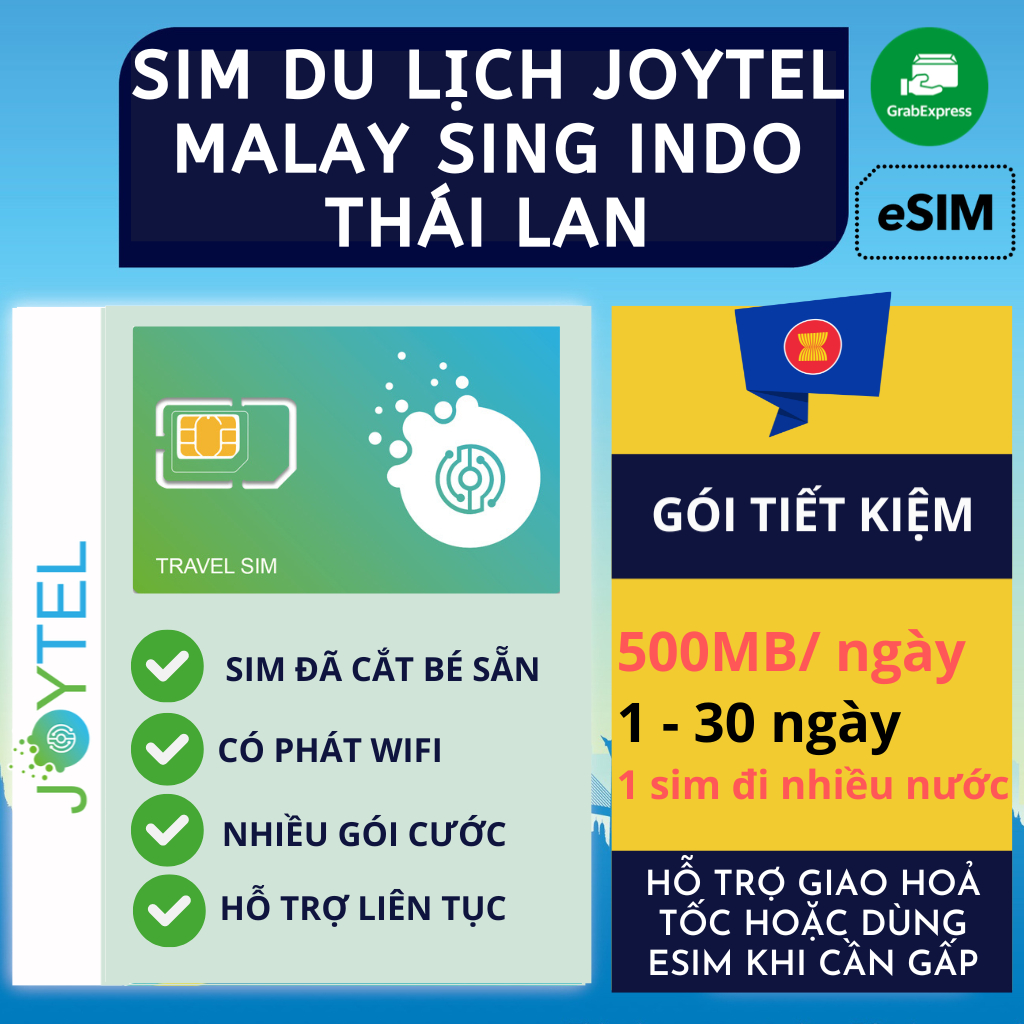 [GÓI TIẾT KIỆM] Sim Du Lịch 4G 5G Malaysia Singapore Indonesia JOYTEL Tốc Độ Cao Hỗ trợ Giao ...