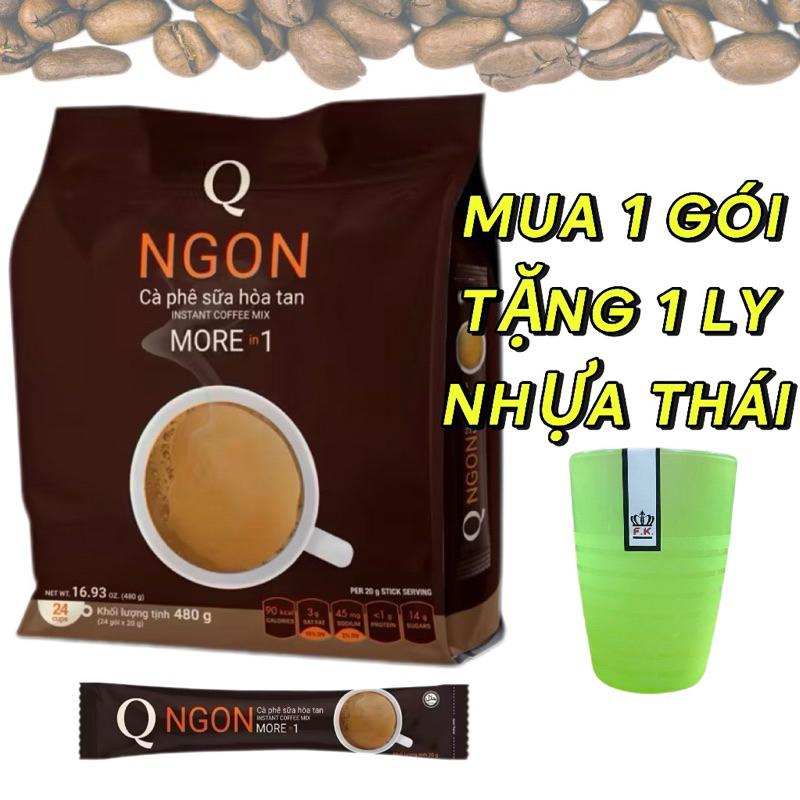Cà phê sữa hoà tan Ngon Trần Quang 480g (24 gói x 20g) [MUA 1 GÓI TẶNG 1 LY] | Shopee Việt Nam