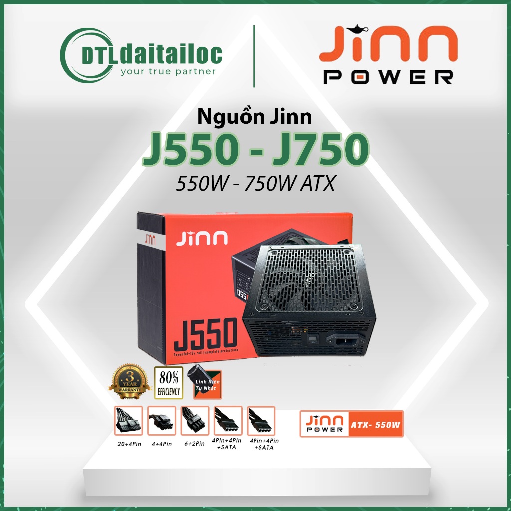 Nguồn PC Jinn 350W 450W 550W 650W - 750W Công Suất Thực | Chính Hãng | Bảo hành 36 tháng ...
