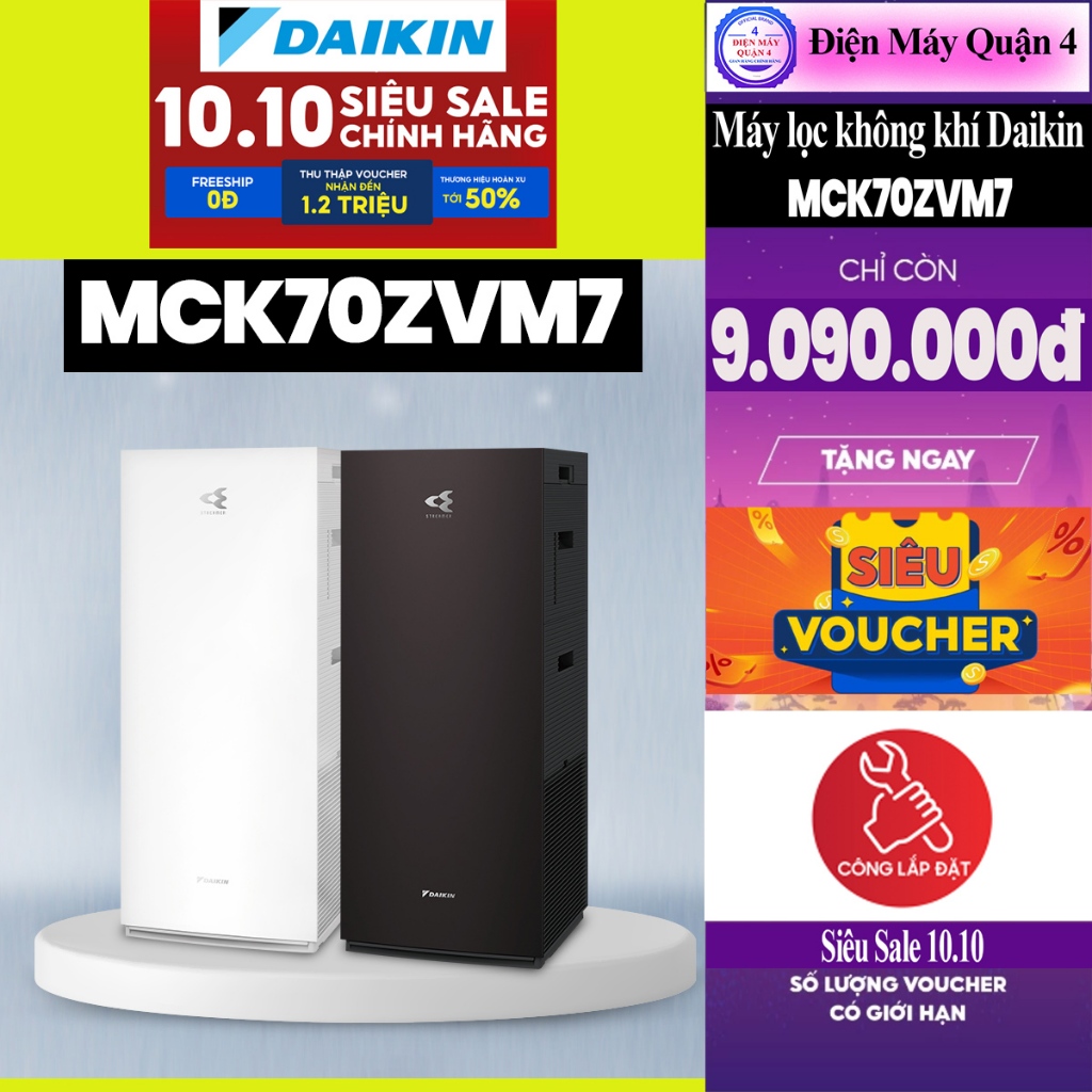 [Mới 100% Giao Hoả tốc HCM ] MCK70ZVM7 - Máy lọc không khí Daikin tạo ẩm cao cấp MCK70ZVM7-W ...