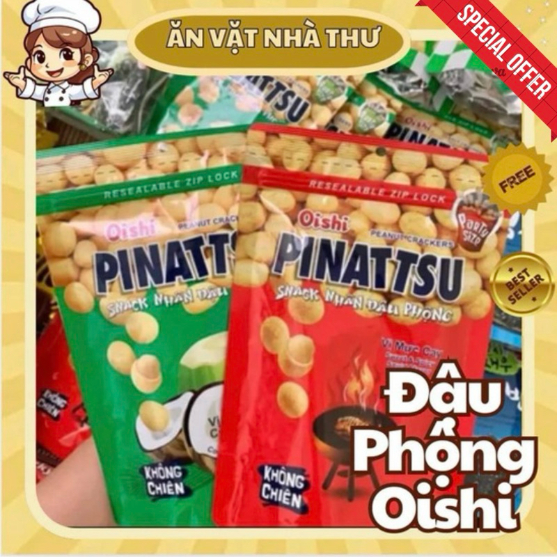 Snack nhân đậu phộng Pinattsu Oishi các vị (gói 95g) | Shopee Việt Nam