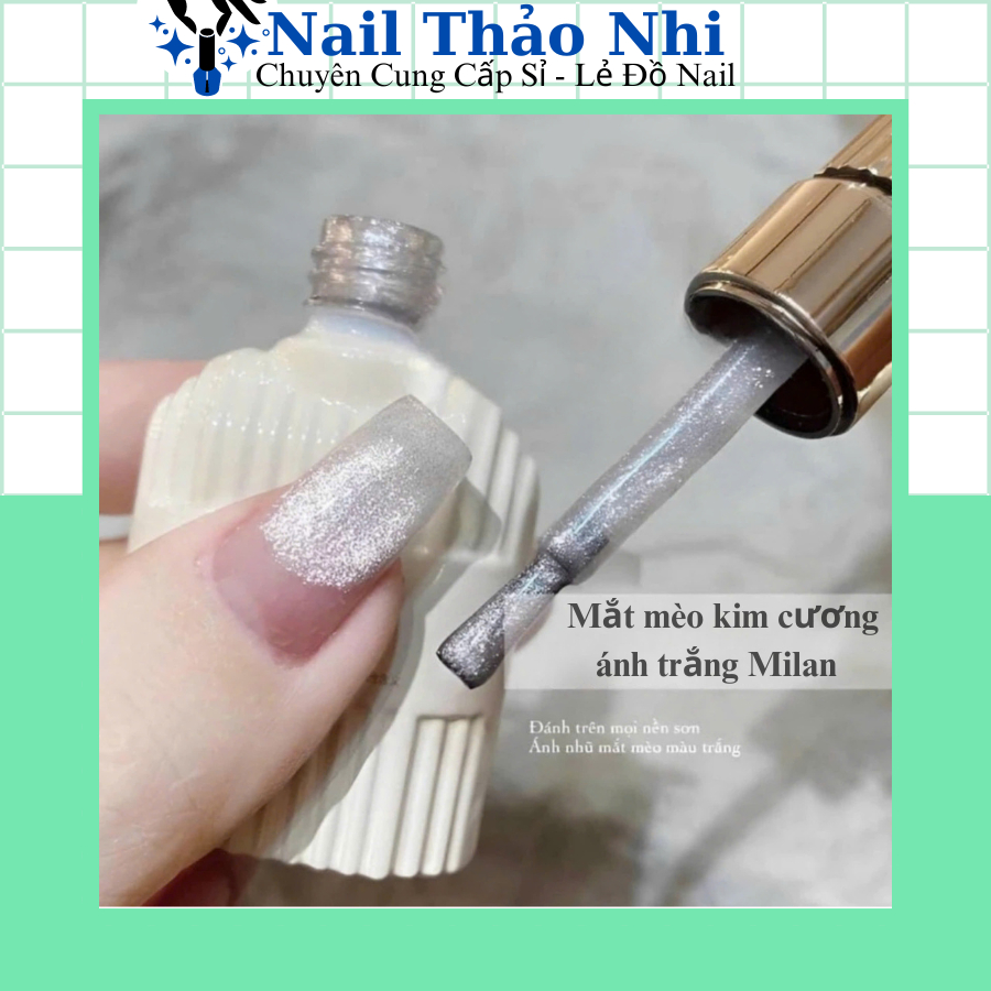Sơn mắt mèo kim cương ánh trắng Milan , mắt mèo ánh trăng chai 15ml NAIL THAO NHI | Shopee Việt Nam