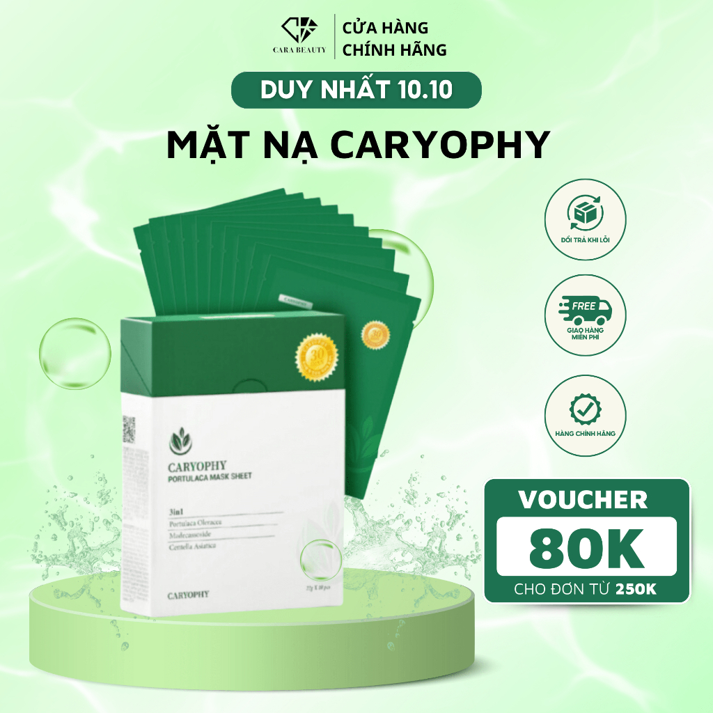 [CHÍNH HÃNG] Mặt Nạ Caryophy Portulaca Mask Sheet 3in1 giảm mụn, mờ ...