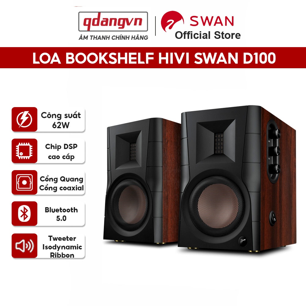 Loa HIVI SWAN D100 | Ribbon tweeter | CS 60w | Chuyên nhạc nhẹ, vocal ...