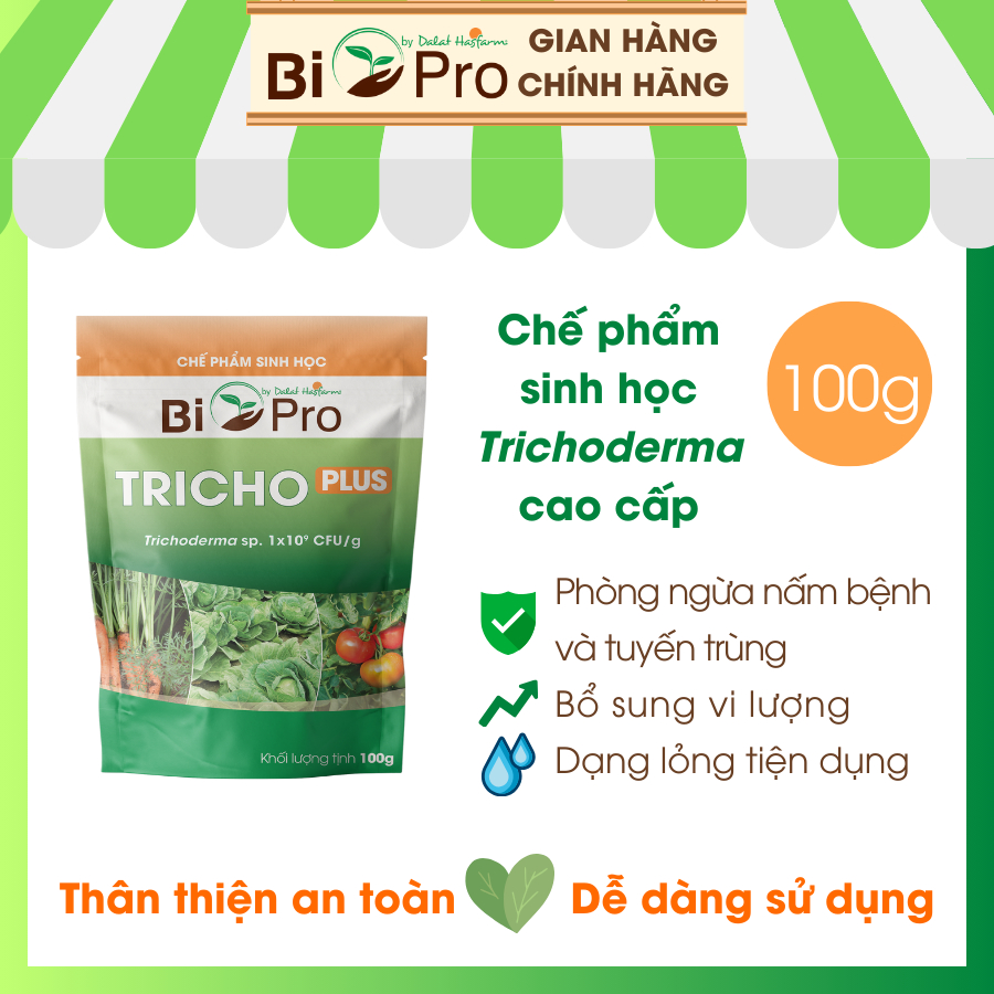 Chế phẩm sinh học nấm đối kháng Trichoderma 100g phòng ngừa nấm bệnh ...