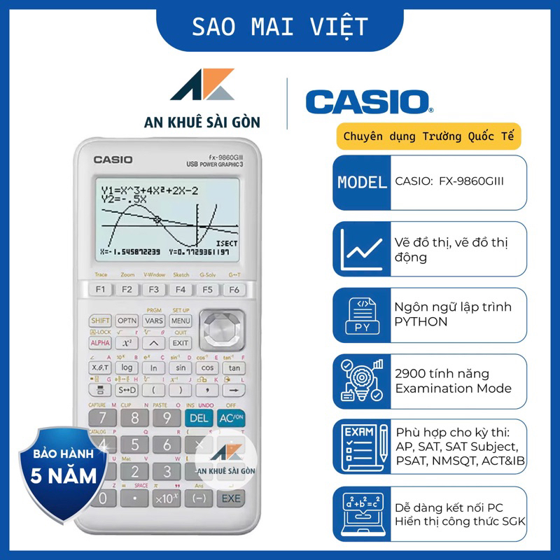 [Trường Quốc Tế] Máy tính đồ hoạ Casio FX-9860GIII (NEW) - Bảo hành 5 ...