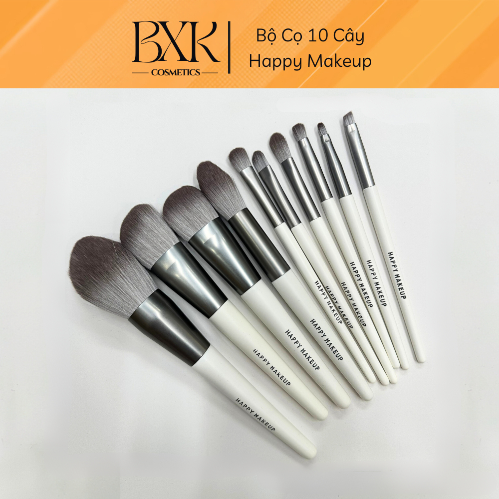 Bộ cọ trang điểm 10 cây HAPPY MAKEUP cọ make up cá nhân chuyên nghiệp ...