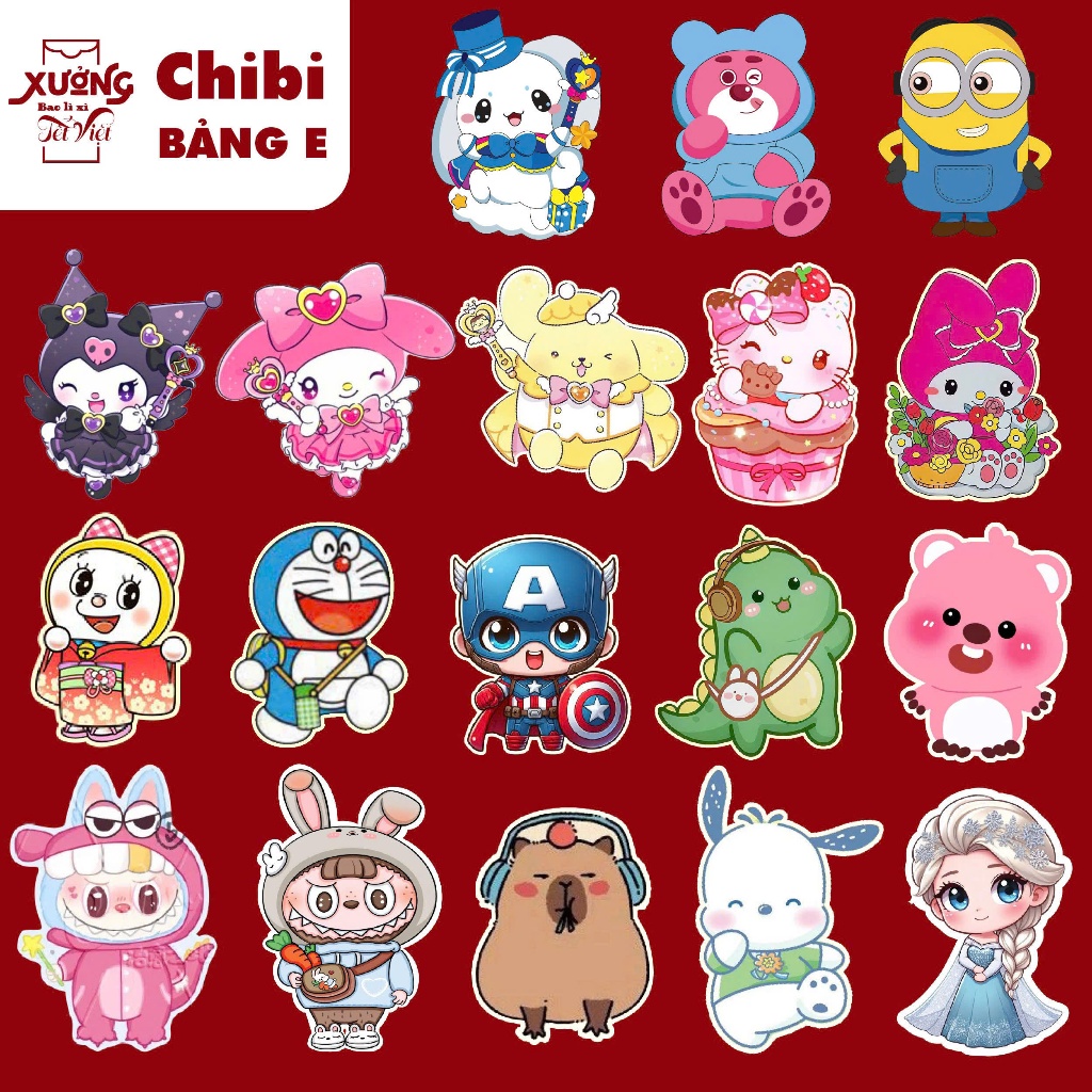 Bao Lì Xì Chibi Hoạt Hình Tết Ất Tỵ Năm 2025 Chi bi Labubu Capybara ...