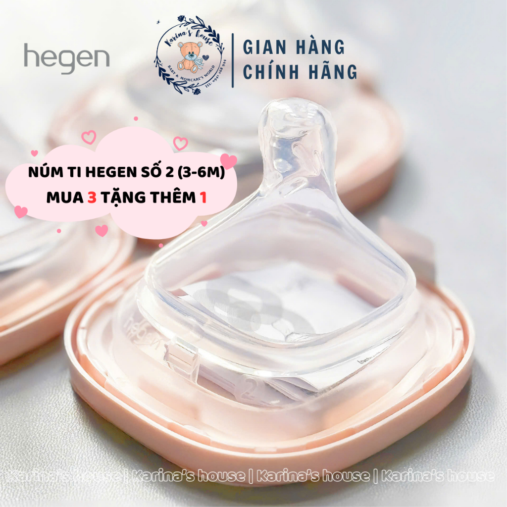 [Xả kho: xem mô tả trước khi đặt] Núm ti Hegen size 2 (3-6 tháng) chính ...