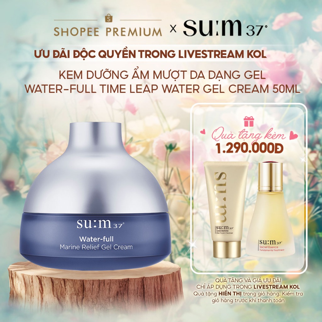 [Livestream KOL x SU:M37] Kem dưỡng ẩm cấp nước su:m37 Water-full Marine Relief Gel Cream 50ml ...