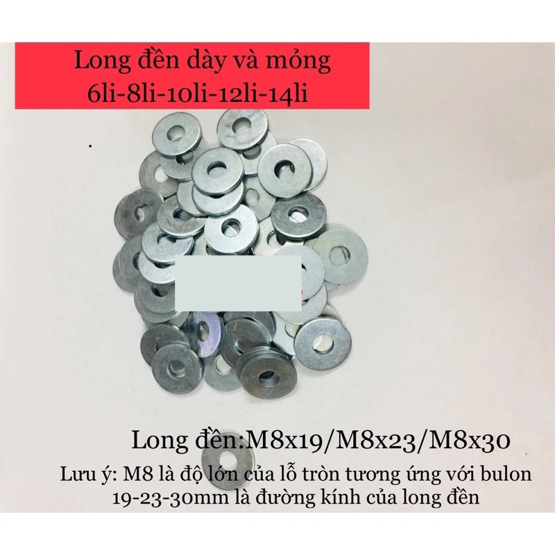 [100g] Long đen dày và mỏng M5- 6-8-10-12-14li| Long đền | Shopee Việt Nam