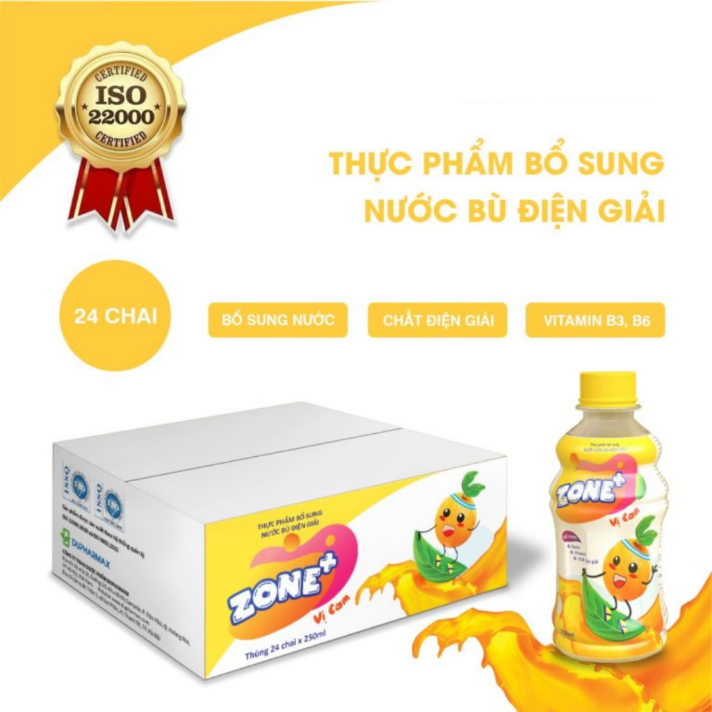 Orezol nước Zone+ cam – Thùng 24 chai 250ml bù điện giải và vitamin cho ...
