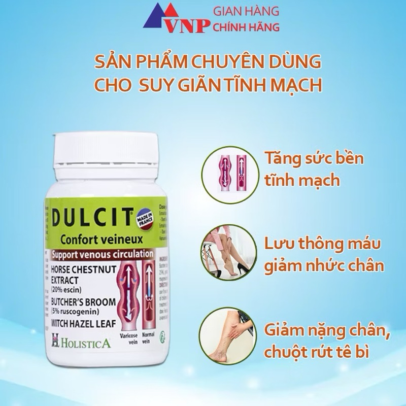 Dulcit hỗ trợ giãn tĩnh mạch, nặng chân, trĩ chuẩn nhà thuốc hộp 30 ...