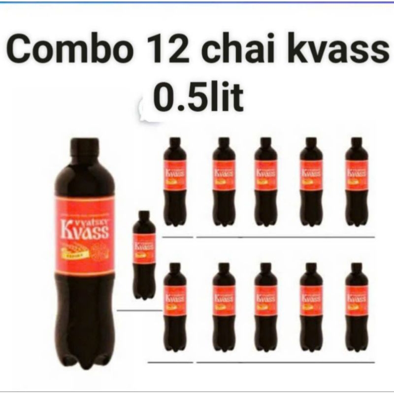 Combo 12 chai Nước kvass (kbac) lúa mạch lên men 500ml nhập khẩu Nga | Shopee Việt Nam