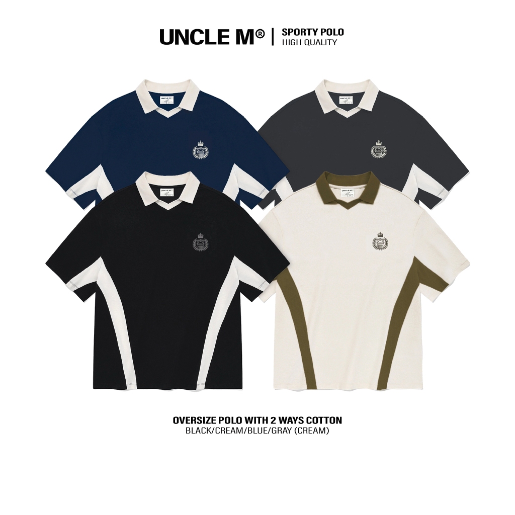 (MUA 1 TẶNG 1 NGẪU NHIÊN CÙNG SIZE) Áo polo local brand Uncle M cotton ...