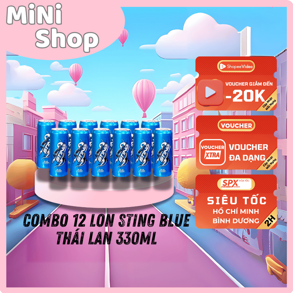Combo 12 Lon Sting Xanh - Sting Campuchia - Coca Tươi - Ize Cola - Bò ...