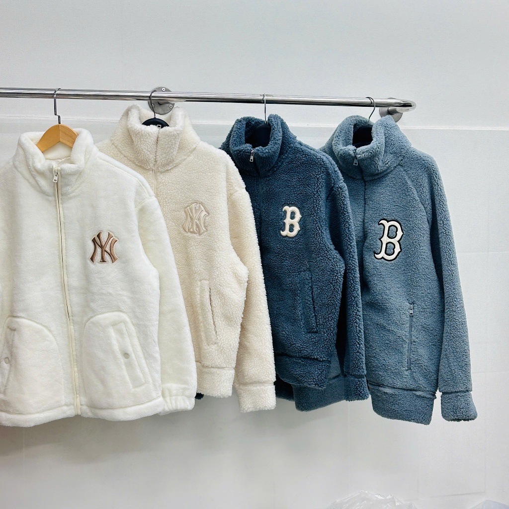 [Chính hãng] Áo sweater MLB lông hafl zip và full zip, logo thêu ...