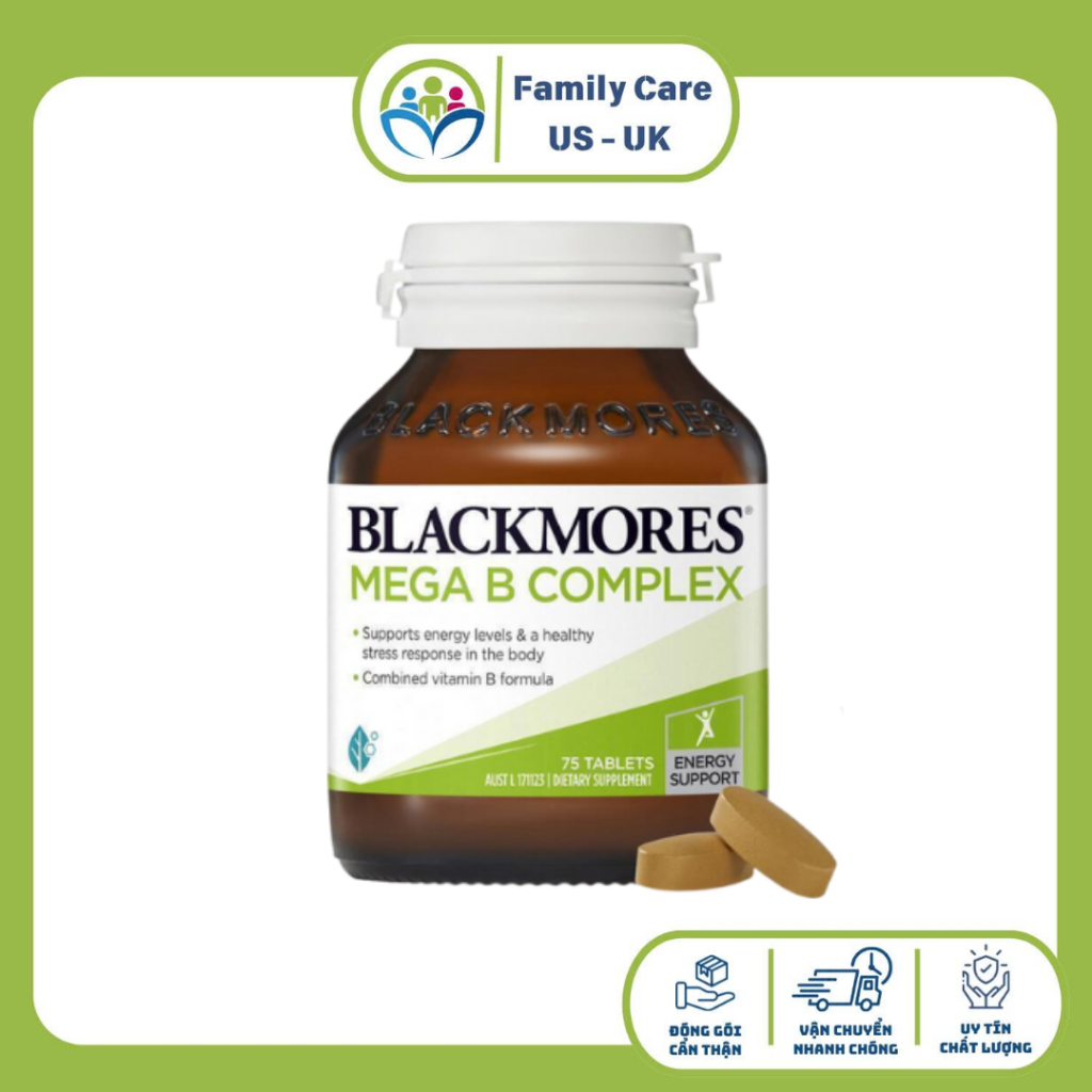 Viên uống bổ sung vitamin nhóm B Blackmores mega B complex 75 viên ...