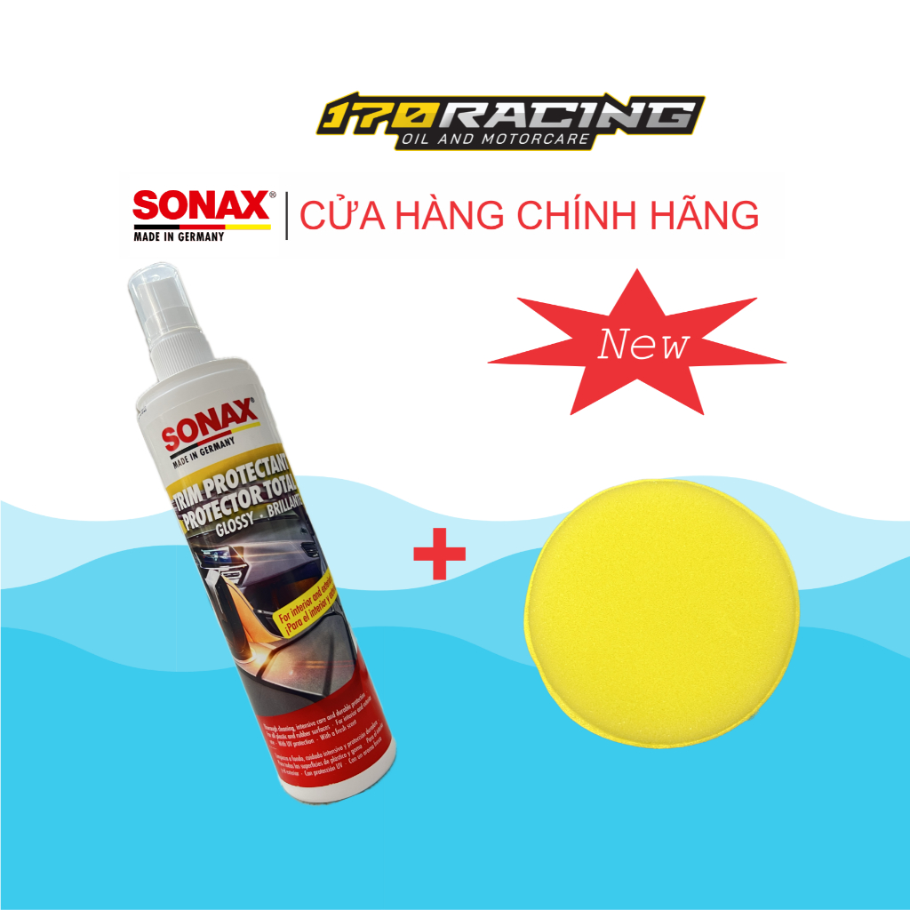 Combo - Chai xịt làm mới nhựa nhám xe ô tô SONAX TRIM PROTECTANT GLOSSY ...