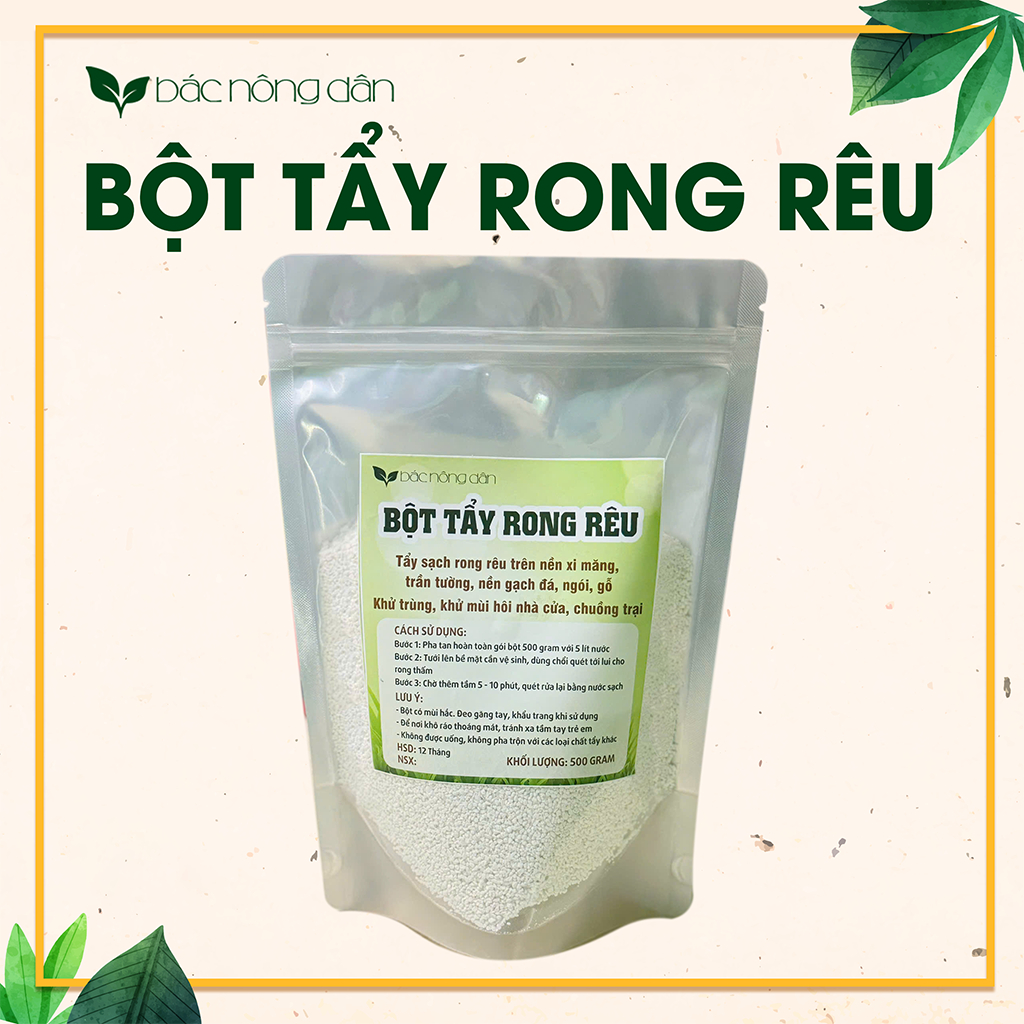 GÓI 500G - Bột tẩy rong rêu nền xi măng cực sạch, khử khuẩn nhà cửa ...