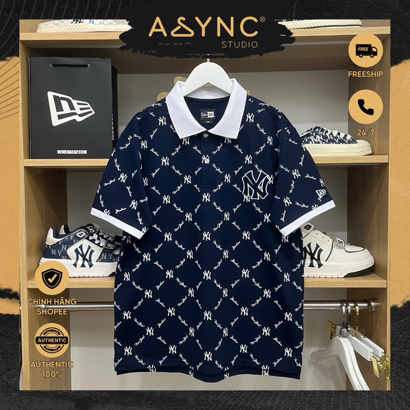 (Auth) Áo Polo New Era x MLB NY Monogram New York Yankees Màu Xanh Navy ...