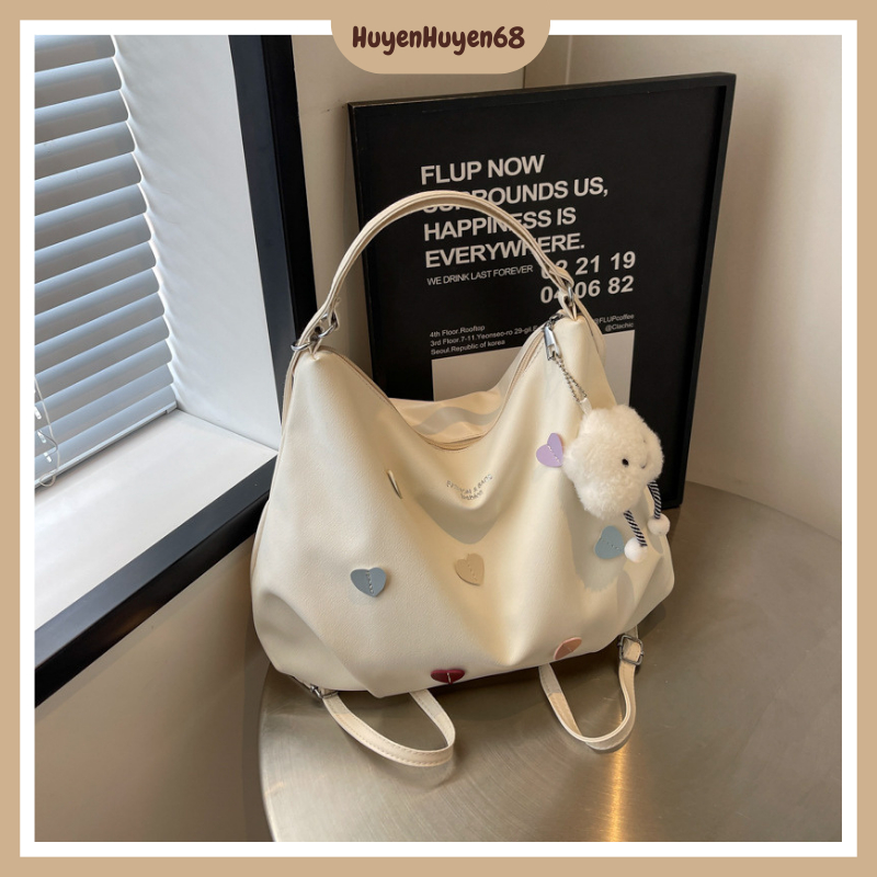 Túi xách Tote nữ họa tiết đính trái tim siêu xinh phong cách trẻ trung ...