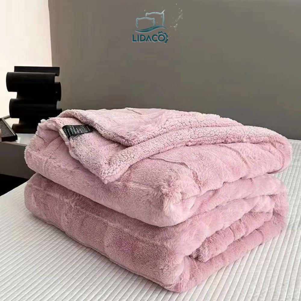 Chăn lông chồn LIDACO lớp lông chồn mềm mịn siêu ấm kích thước 2mx2m3 ...