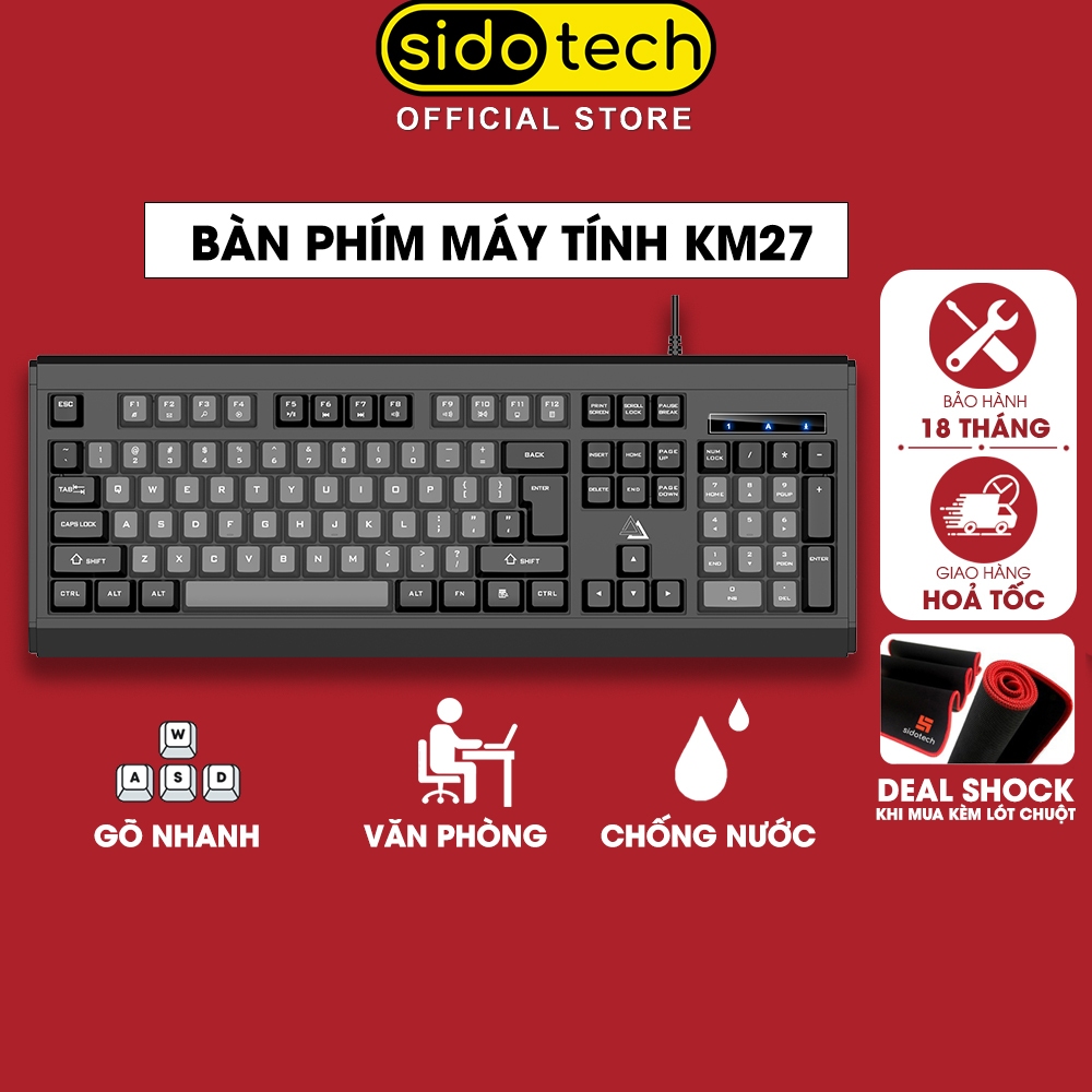 Bàn phím máy tính có dây SIDOTECH KM27 gaming giả cơ phòng full size ...