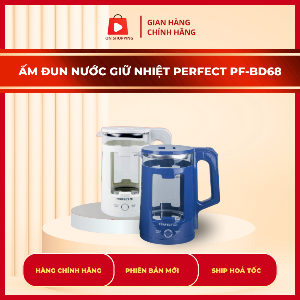 Ấm Đun Nước Giữ Nhiệt Perfect PF-BD68 Chất Liệu Thủy Tinh Dung Tích 2 ...