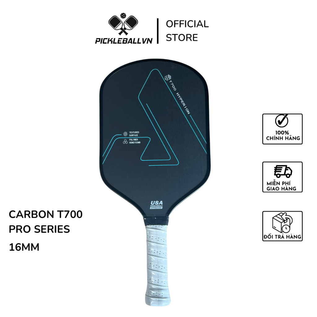 Vợt pickleball T700 Hyperion Pro series mặt nhám thêm lớp phun cát công ...