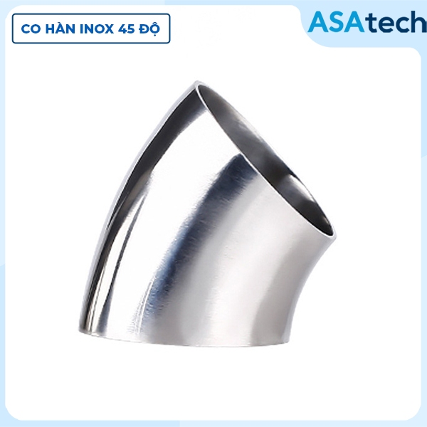 Co hàn inox 45 độ, Co ngắn 45 độ Kết nối 2 đầu hàn, co lơi inox 304 ...