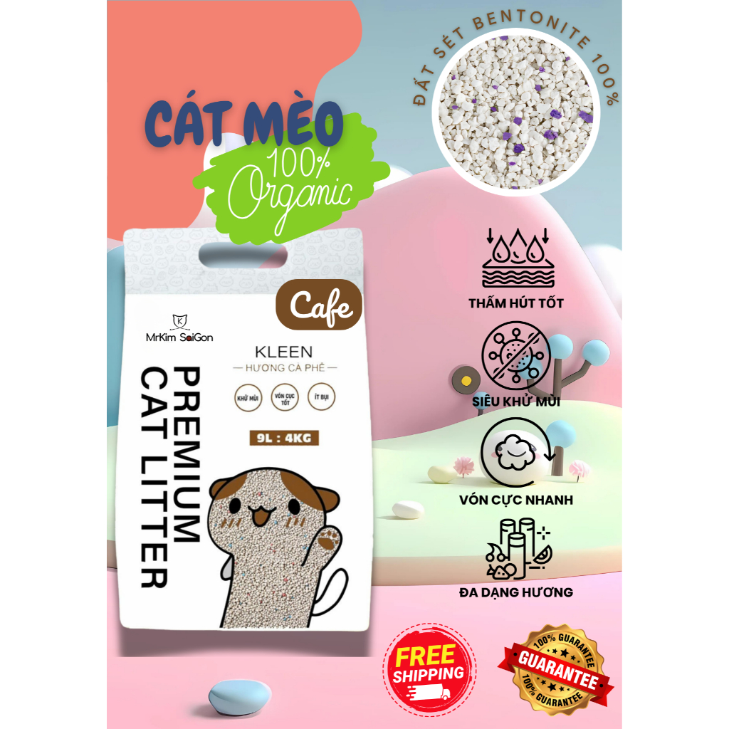 Cát Mèo Kleen 4kg - 9L Túi Có Tay Cầm, Cát Vệ Sinh Mèo Vón Cục Tốt ...