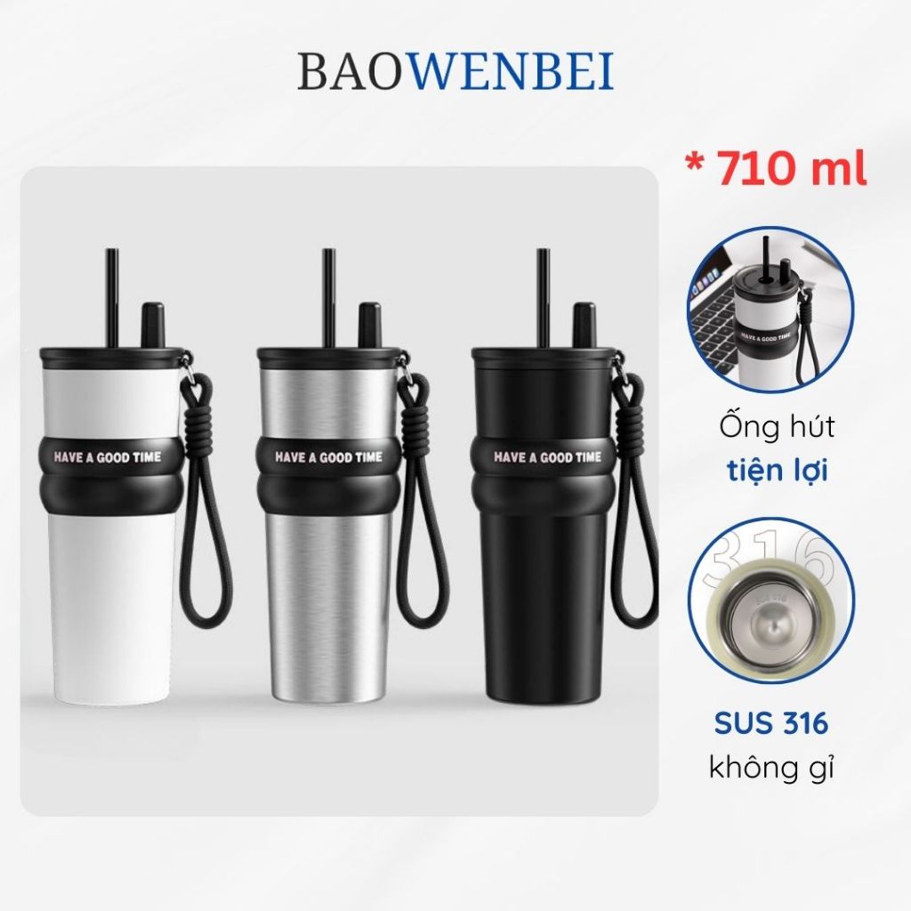 Ly giữ nhiệt Have Good, ly nước giữ nhiệt Phúc Long, bình giữ nhiệt dung tích 710ml bằng inox ...