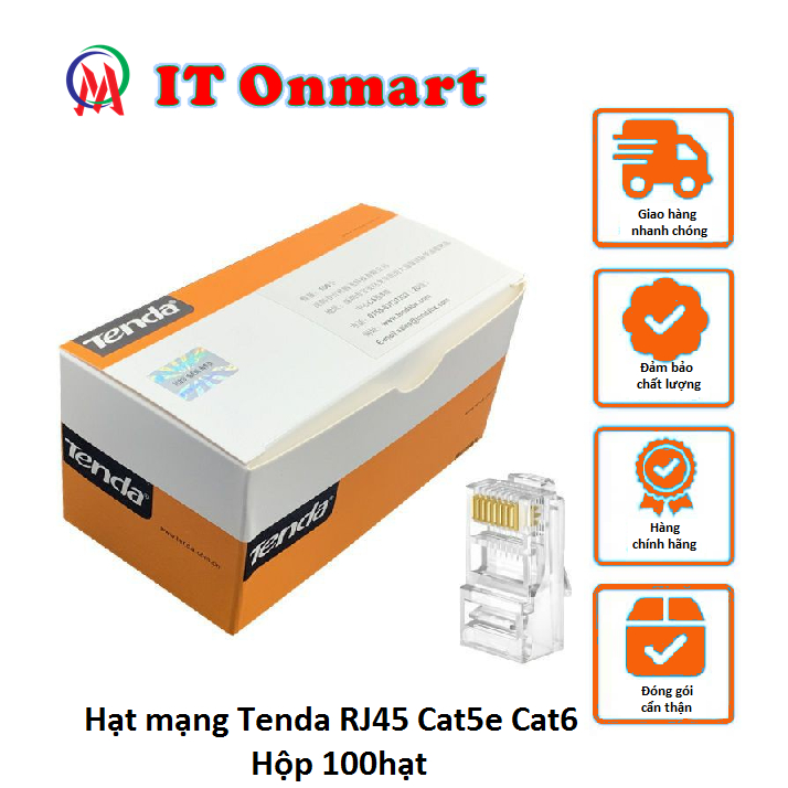 Hạt mạng Tenda RJ45 Cat5e Cat6 Hộp 100hạt | Shopee Việt Nam